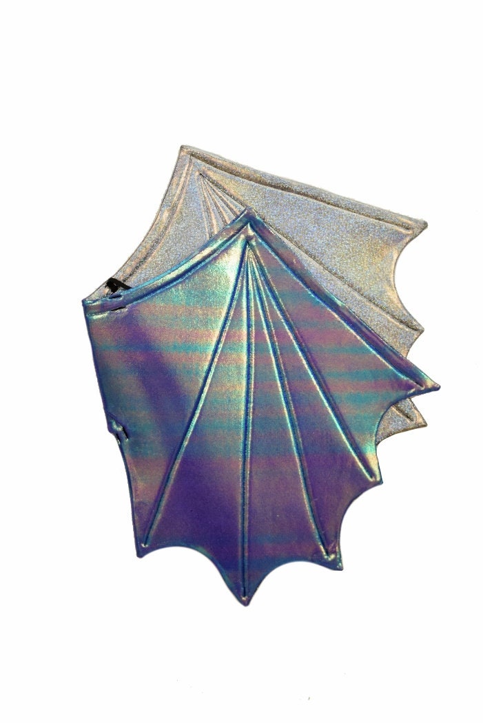 Two Tone Moonstone Metallic/silver Holographic Wireless Dragon Wings ...