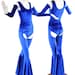 Sapphire Blue Velvet Bell Bottom Chaps, Tank Style Siren Cut Romper ...