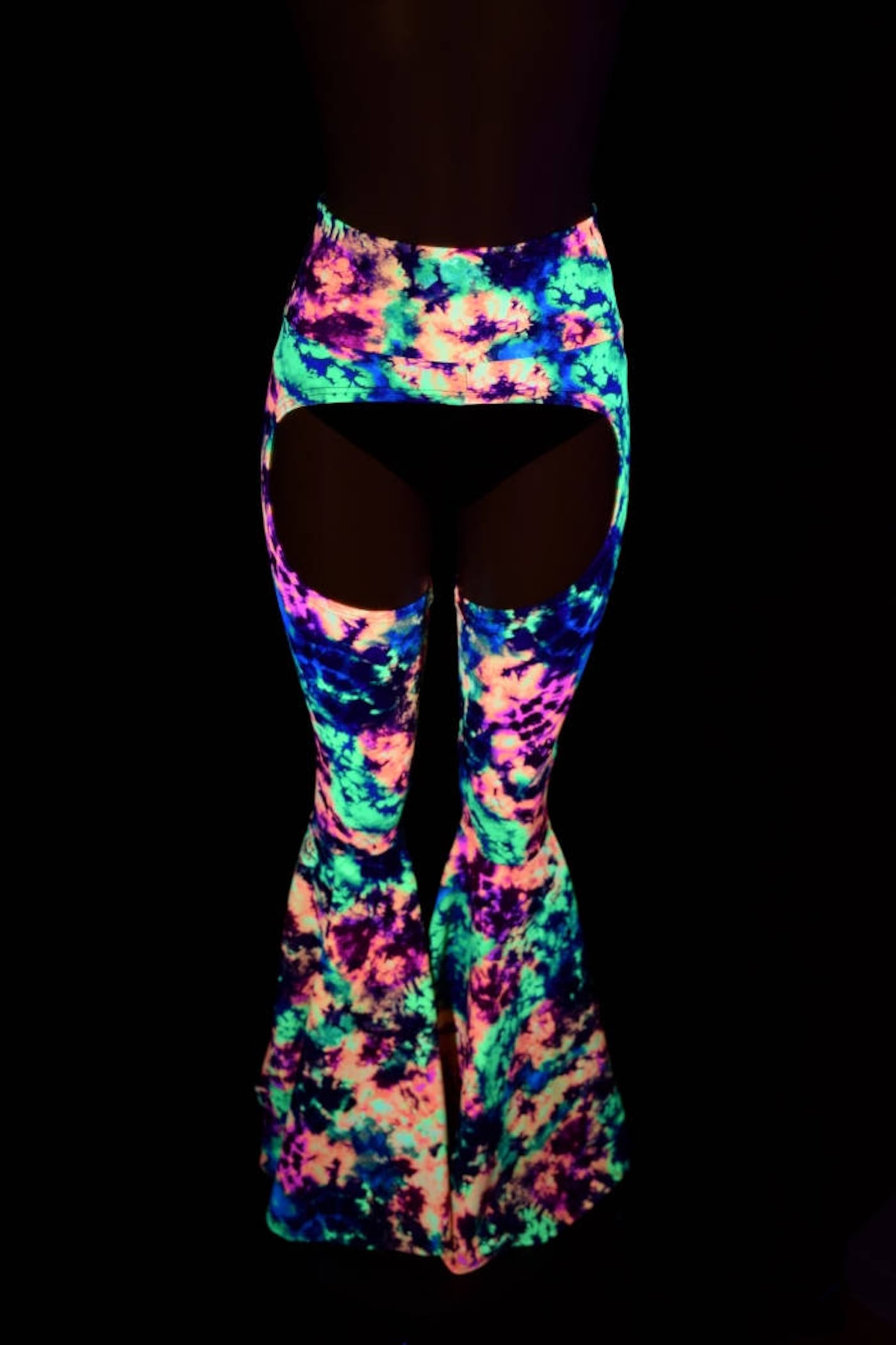 Bell Bottom Flare Chaps in Acid Splash UV GLOW 155075 | Etsy