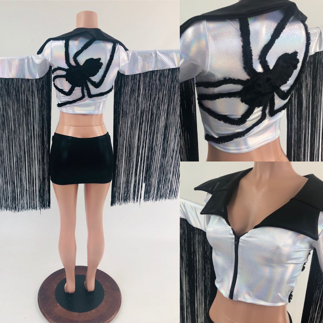 Boris the Spider Fringe Crop Jacket With Zipper Front - Etsy