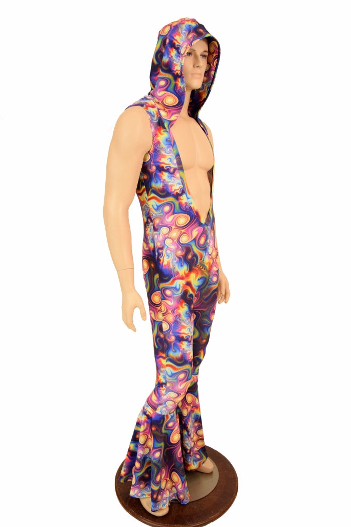 Mens "flava Rava" Sleeveless Deep Bro V Neck Meteorite Bell Bottom ...