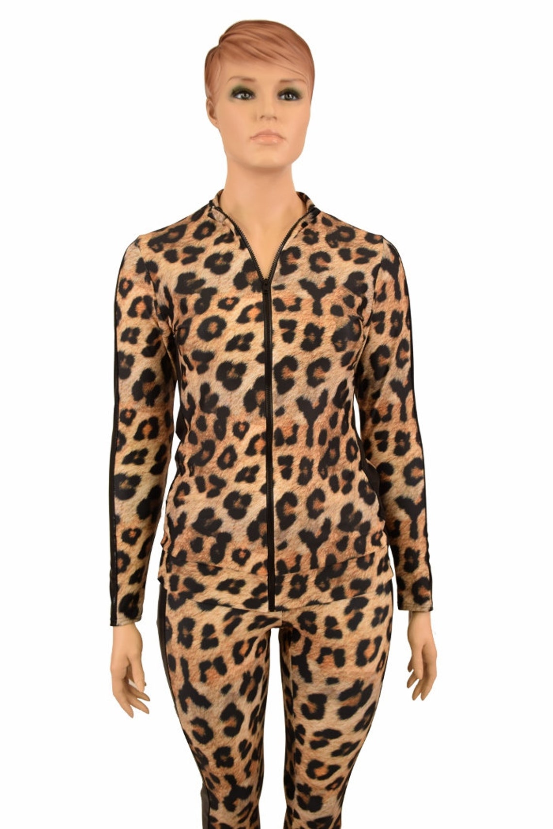 Leopard Print Tracksuit With Black Mystique Side Panel Stripes ...
