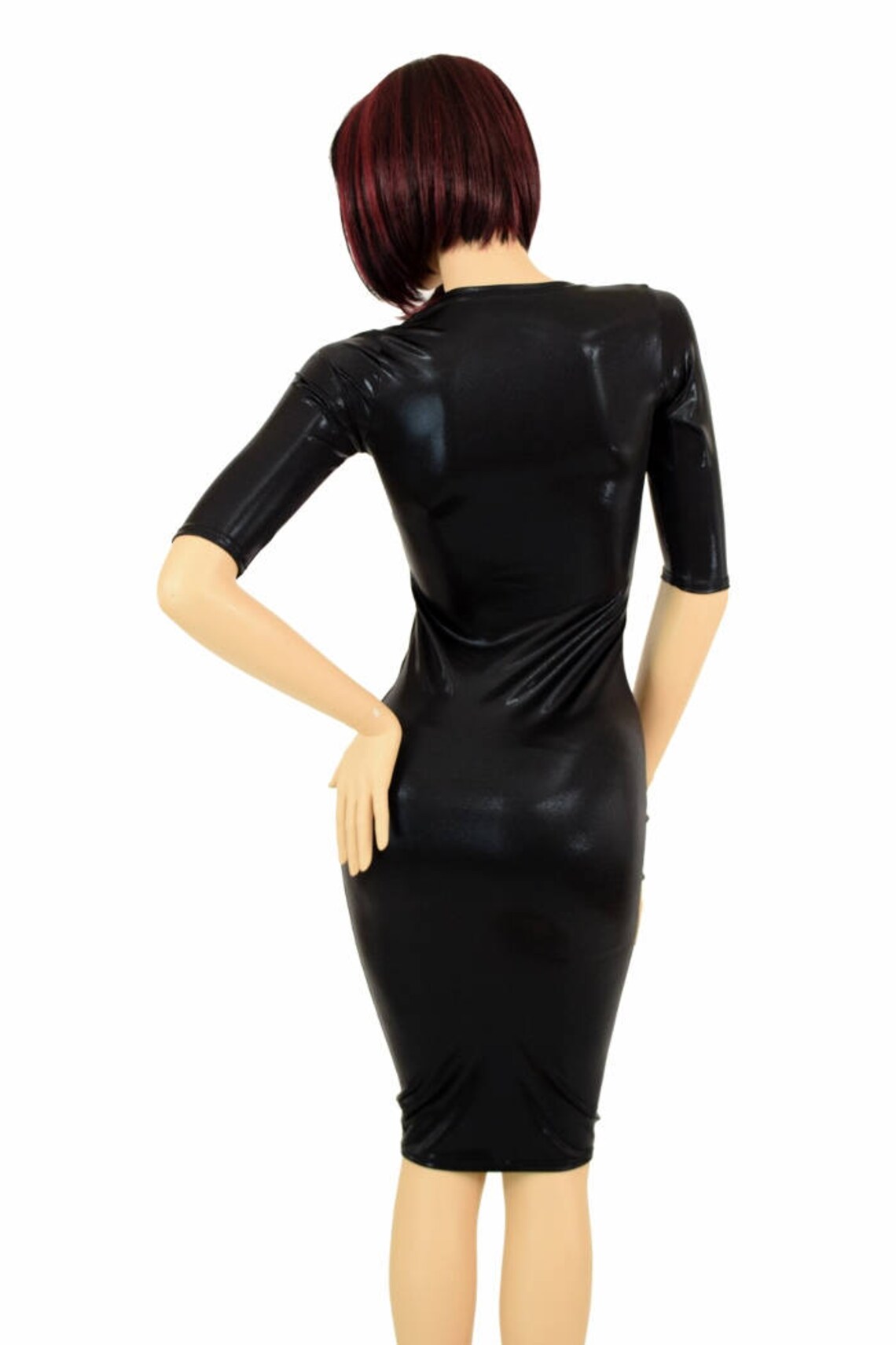 Black Mystique Half Sleeve Scoop Neck Wiggle Dress 155099 - Etsy