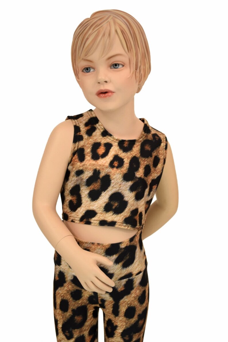 Leopard Print Bell Bottom Flares and Sleeveless Crop Top Set | Etsy