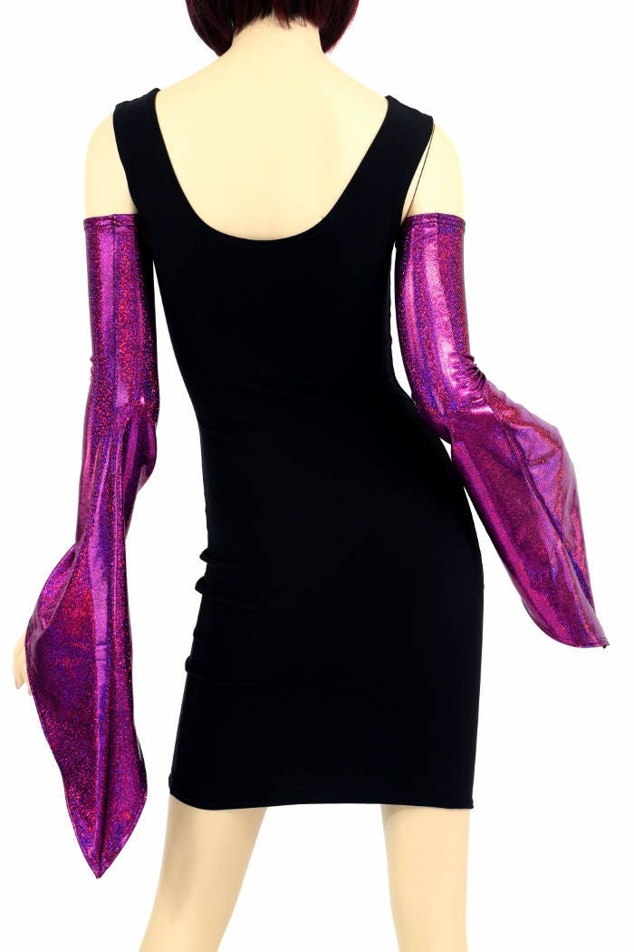 Fuchsia Sparkly Jewel Pixie Arm Warmer Sleeves Rave Festival ...