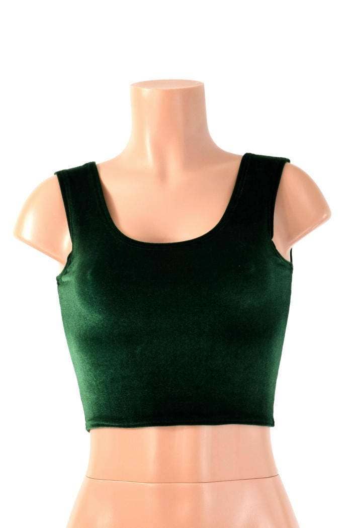 Forest Green Velvet Crop Tank 154315 | Etsy