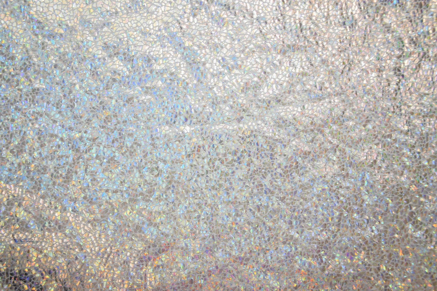 Silver on White Shattered Glass Holographic Four Way Stretch - Etsy