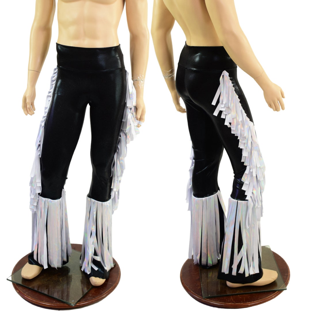 Mens Macho Wrestling Pants With Gladiator Fringe in Black Mystique and ...