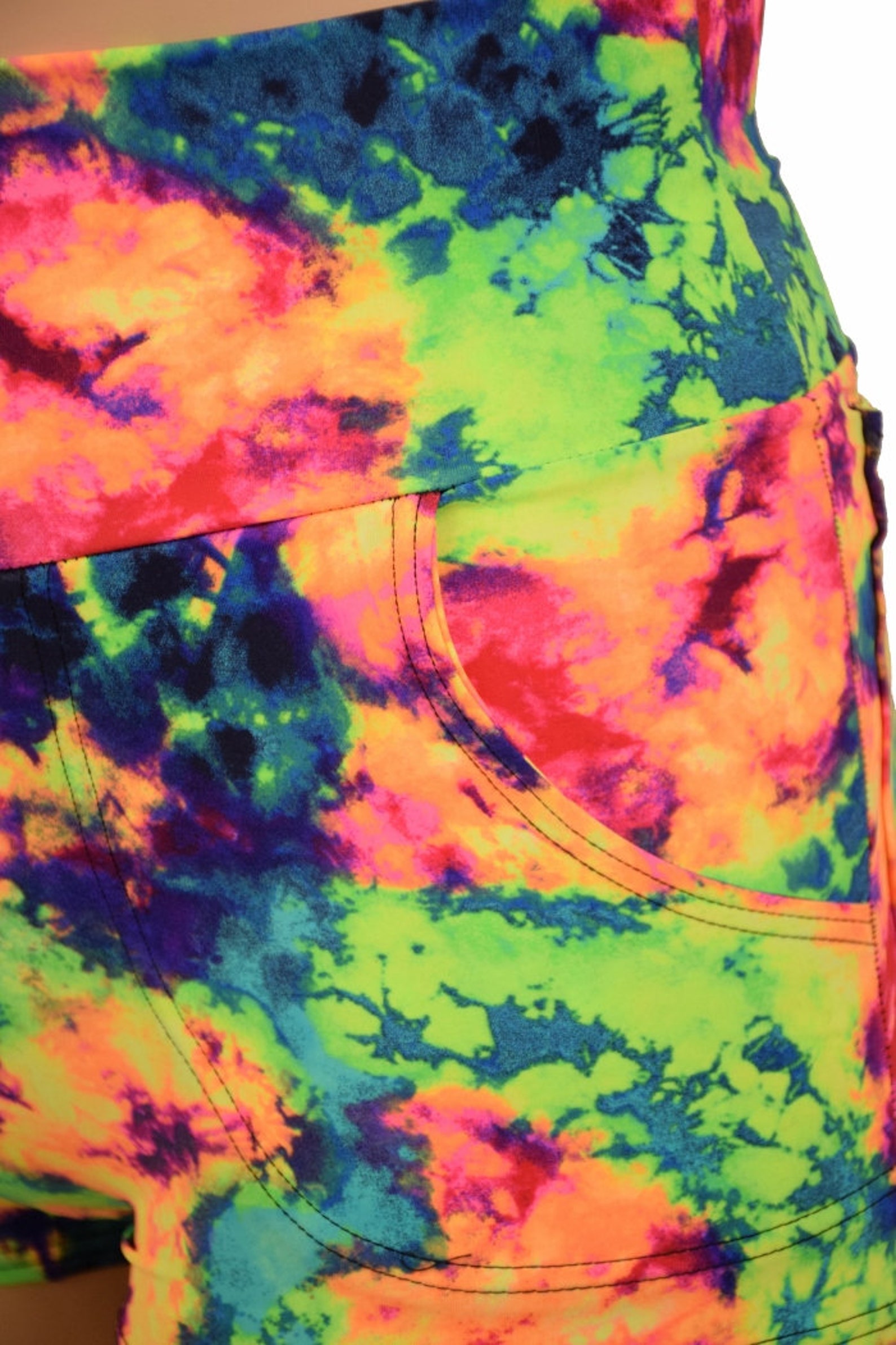 Acid Splash UV GLOW High Waist Shorts With POCKETS - 156741 - Etsy