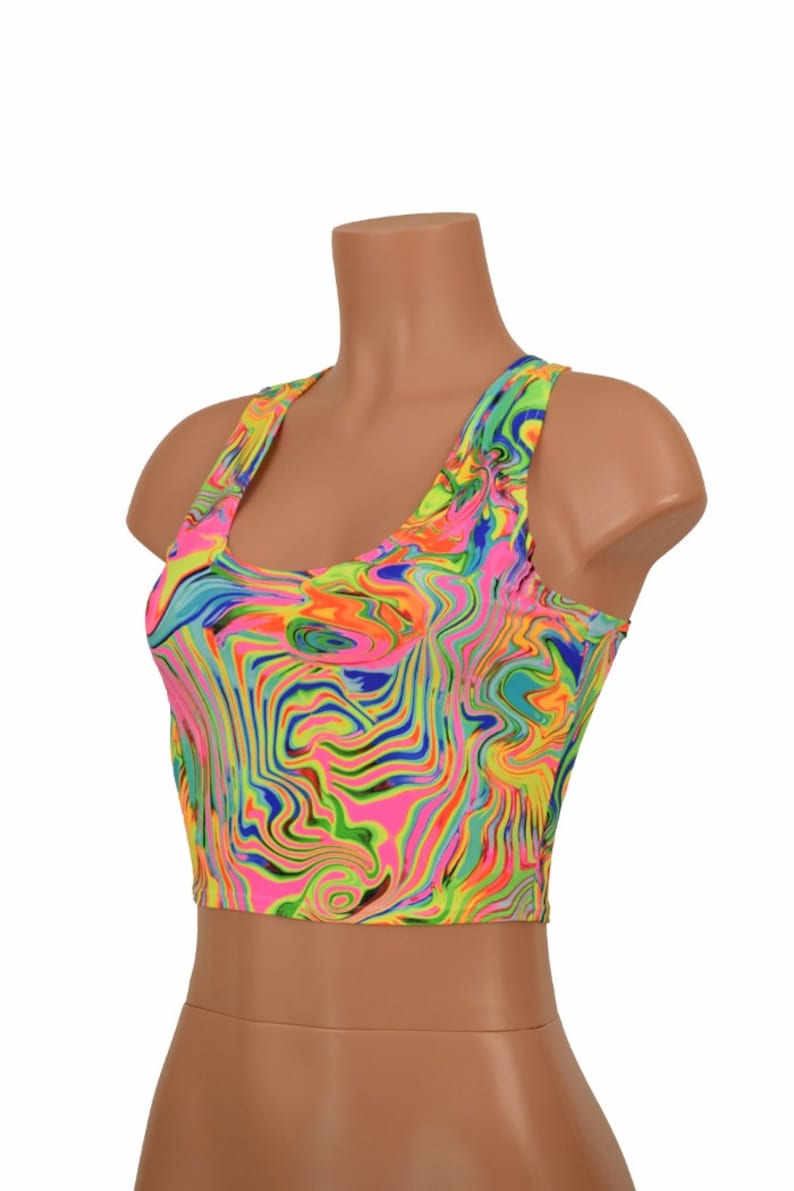 Neon Flux UV Black Light Racerback Crop Top 155705 - Etsy