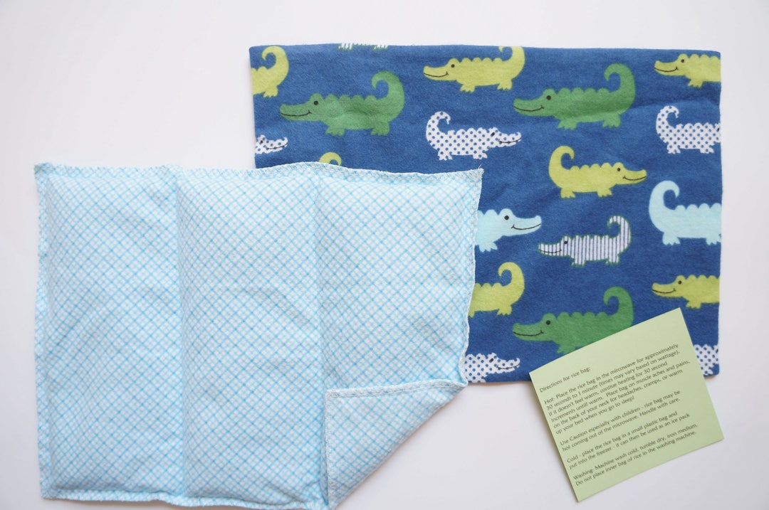 SALE!!! Microwavable Rice Bag With Removable Cover - Smiling Alligators ...