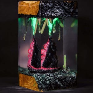Godzilla Resin Lamp, Godzilla Handmade Decor Epoxy Lamp, Unique ...