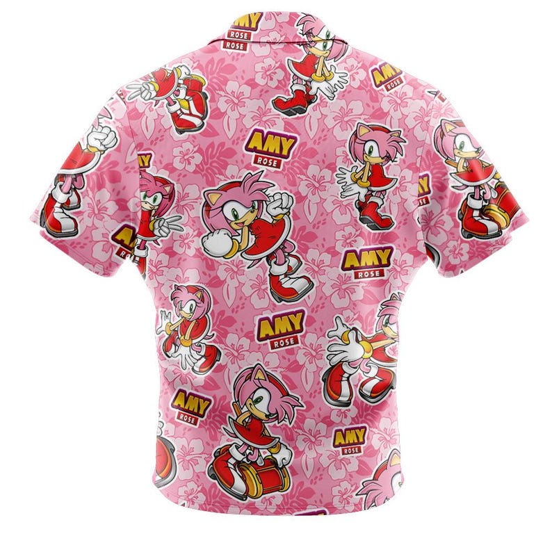 Amy Rose Sonic the Hedgehog Button up Hawaiian Shirt - Etsy