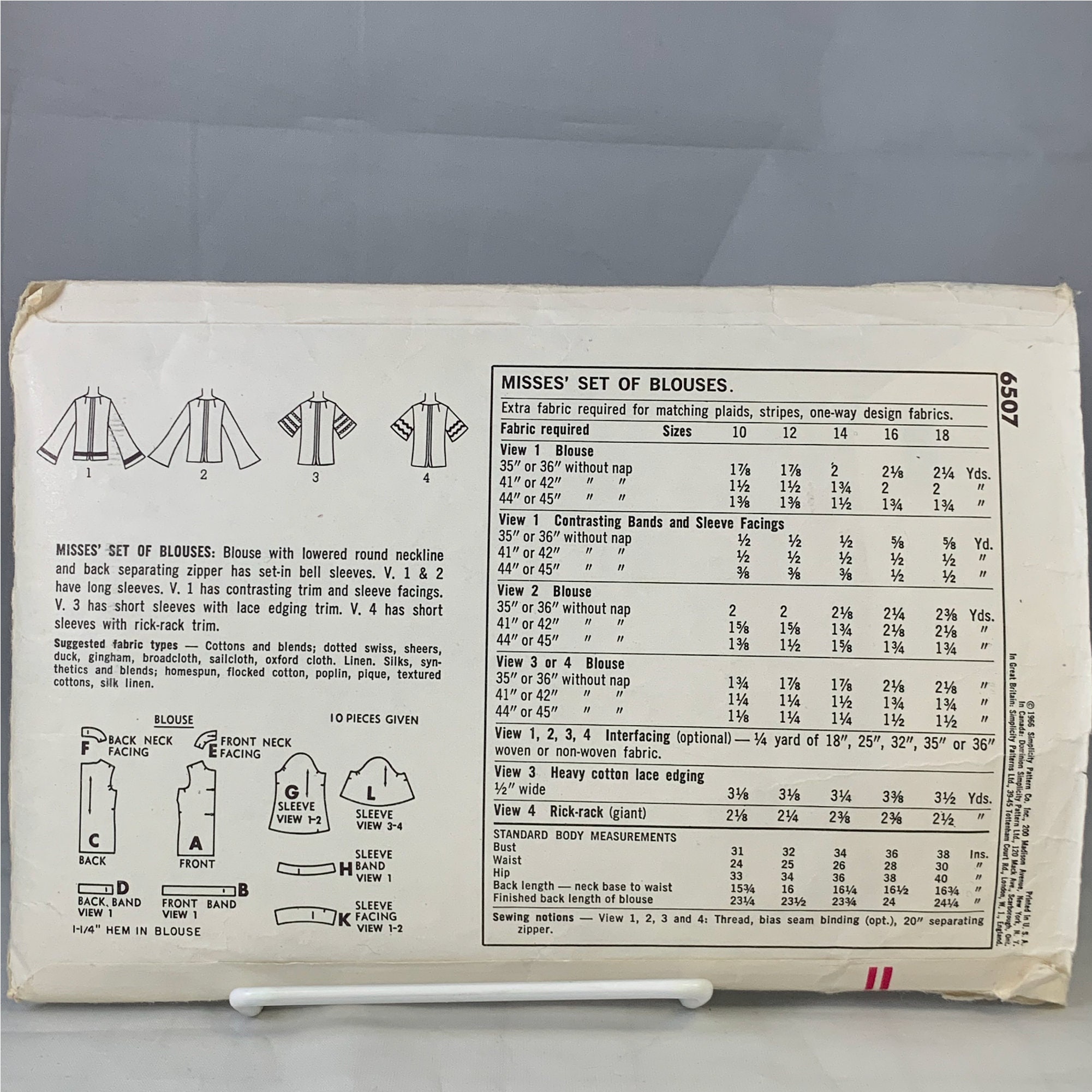 Gently Used 1966 Vintage Simplicity 6507 Misses' Set of - Etsy.de