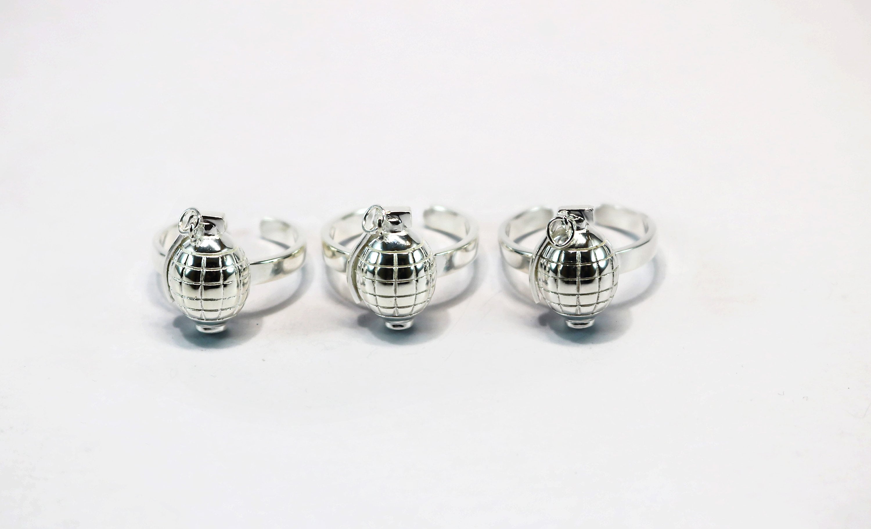 Up-cycled Silver Grenade Ring - Etsy