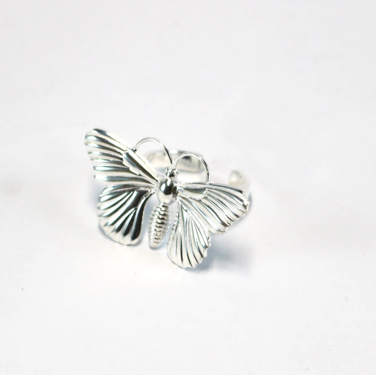 Set of Three Up-cycled Silver Butterfly Ring - Etsy