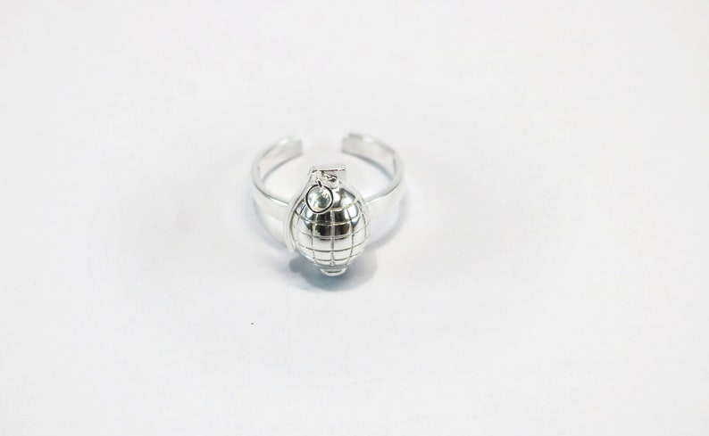Up-cycled Silver Grenade Ring - Etsy