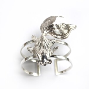 Silver Hand Crafted Koi Fish Cuff Bracelet - Etsy