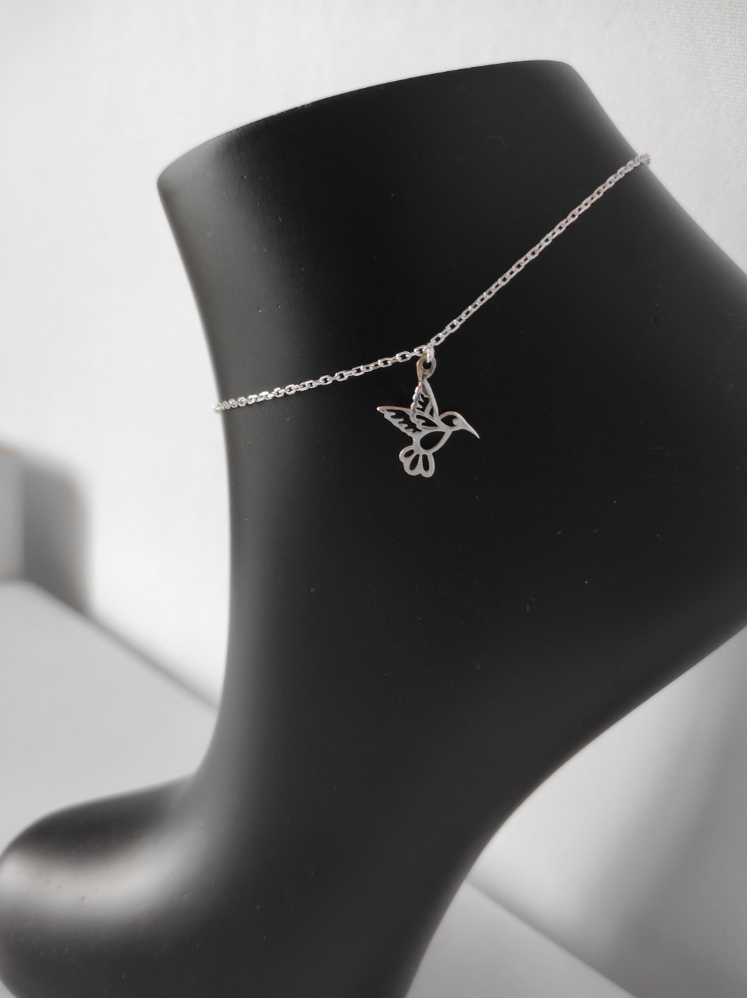 Hummingbird Anklet, Tini Silver Bird, Foot Jewelry, Flying Bird, Bring ...