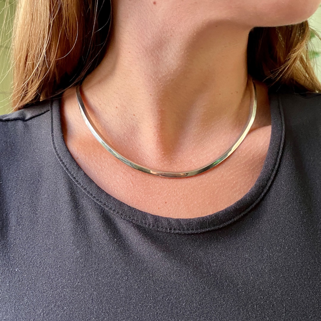 Silver Collar Choker, Silver Collar Necklace, 925 Silver Choker, 925 ...
