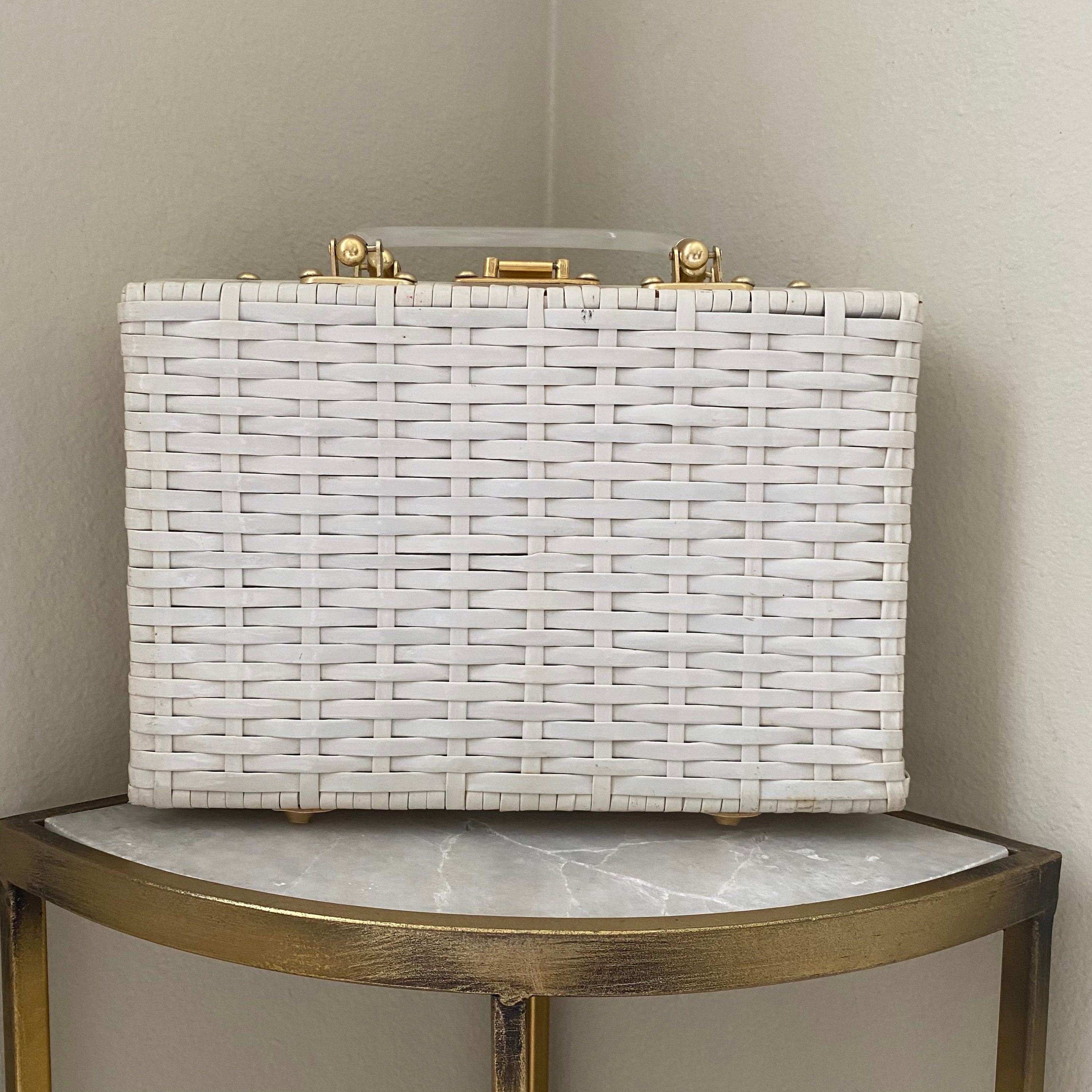Vintage Handbag,stylecraft Miami Basket Purse Handbag Top Handle Lucite ...