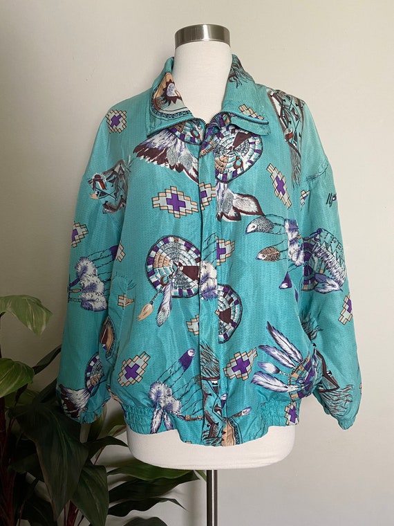 Vintage FUDA Bomber Jacket, Windbreaker Jacket, Nativ… - Gem
