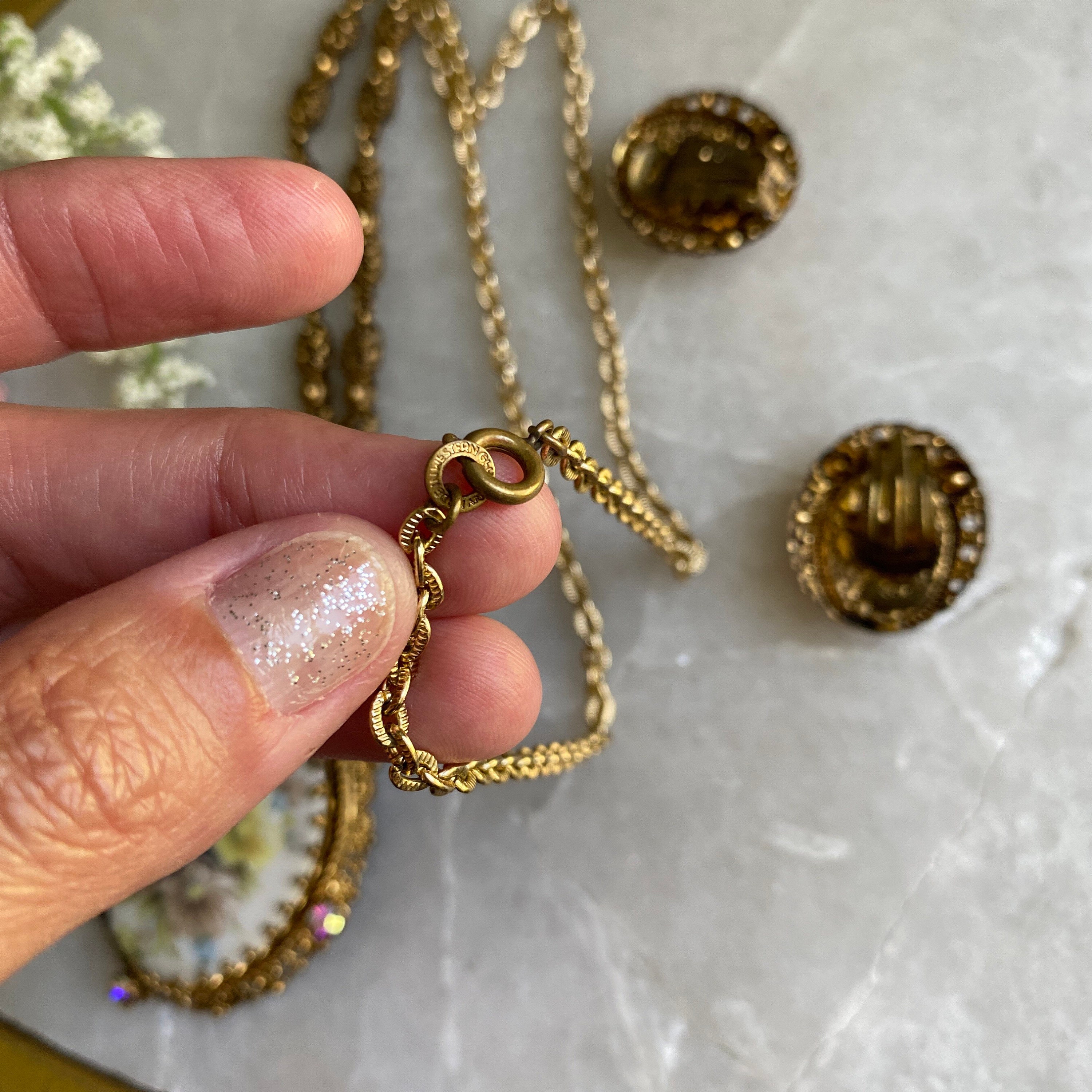 Vintage Jewelry Set W Germany Necklace & Earrings Antique | Etsy