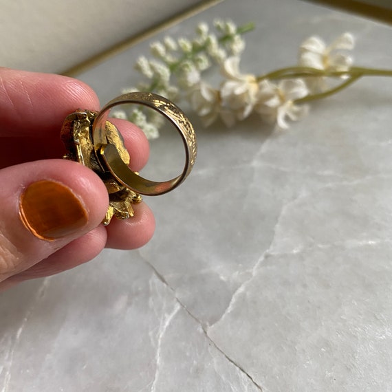 Gaudy Ring, Green Stones Ring, Emerald Ring, Sunflowe… - Gem