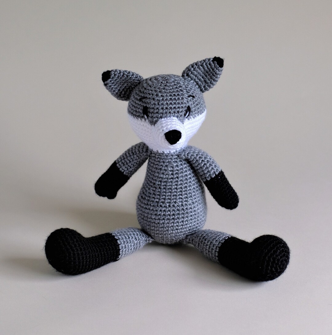 Crochet Wolf Plush Toy: Handmade Woodland Animal - Etsy