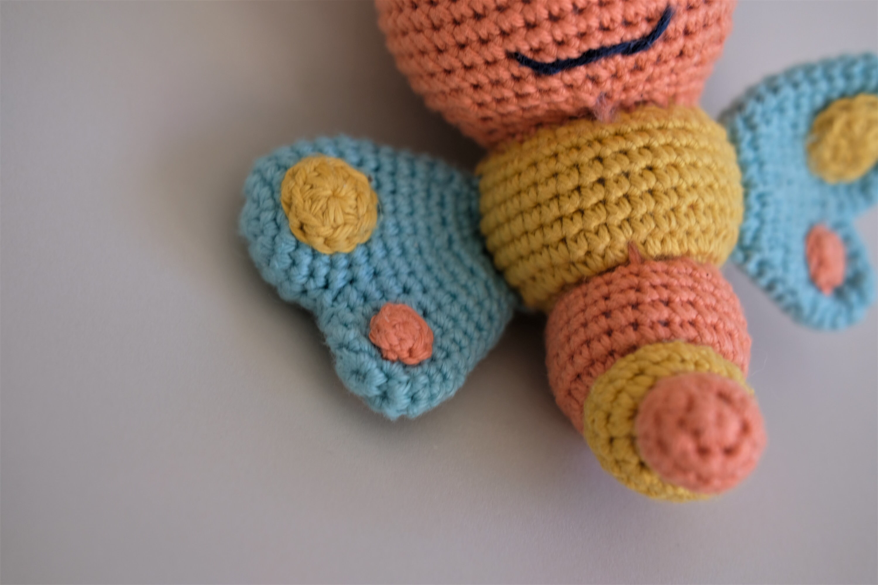 Butterfly Toy Rattle, Crochet Butterfly Toy, Crochet Baby Rattle ...