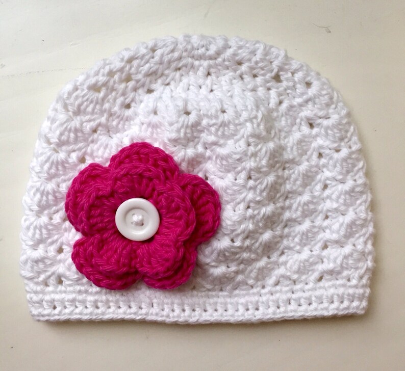 Interchangeable Flower Crochet Hat White Cotton Beanie With 6 - Etsy