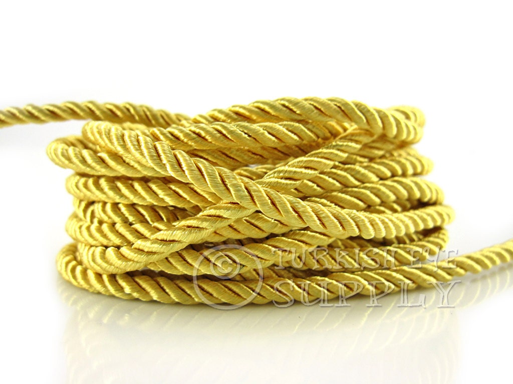 350 mm Golden Yellow Twisted Silk Rope 1 Meter Rayon Satin | Etsy