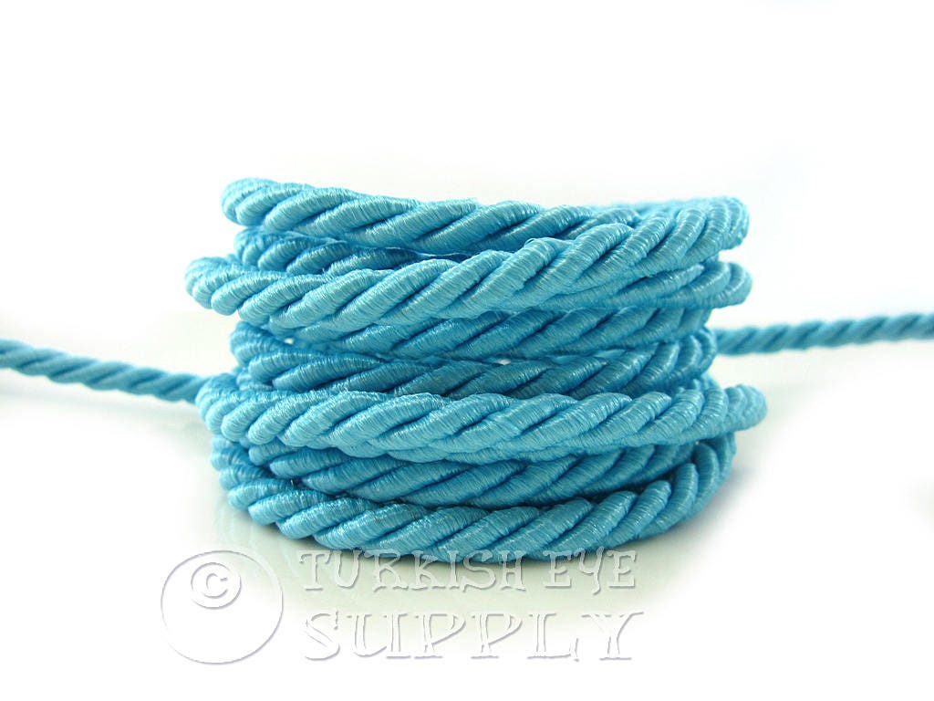 7mm Turquoise Blue Twisted Silk Rope 1 Meter Silk Braid | Etsy