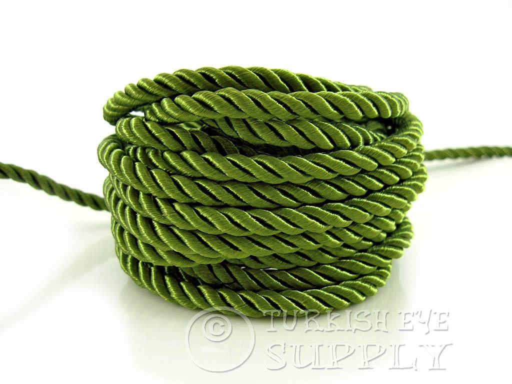 5 mm Green Twisted Silk Rope 1 Meter Rayon Satin Cord For | Etsy