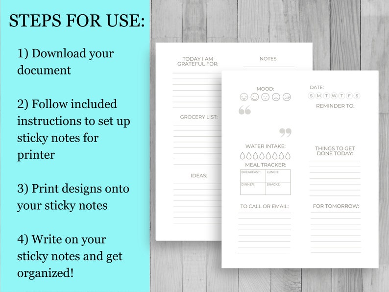 ADHD Printable Sticky Notes Organizational Notes Print at - Etsy