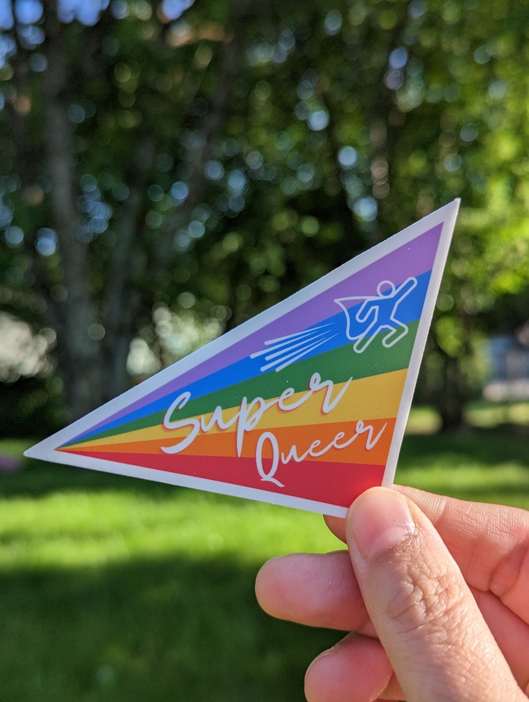 Super Queer Vinyl Sticker Rainbow Sticker Die Cut Sticker Water Bottle ...