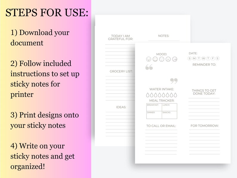 ADHD Printable Sticky Notes - Organizational Notes - Print at Home ...