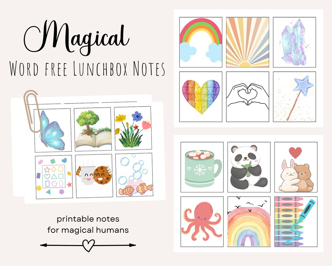 WORD FREE Lunch Box Notes - Preschool - Kindergarten - Write Your Own ...