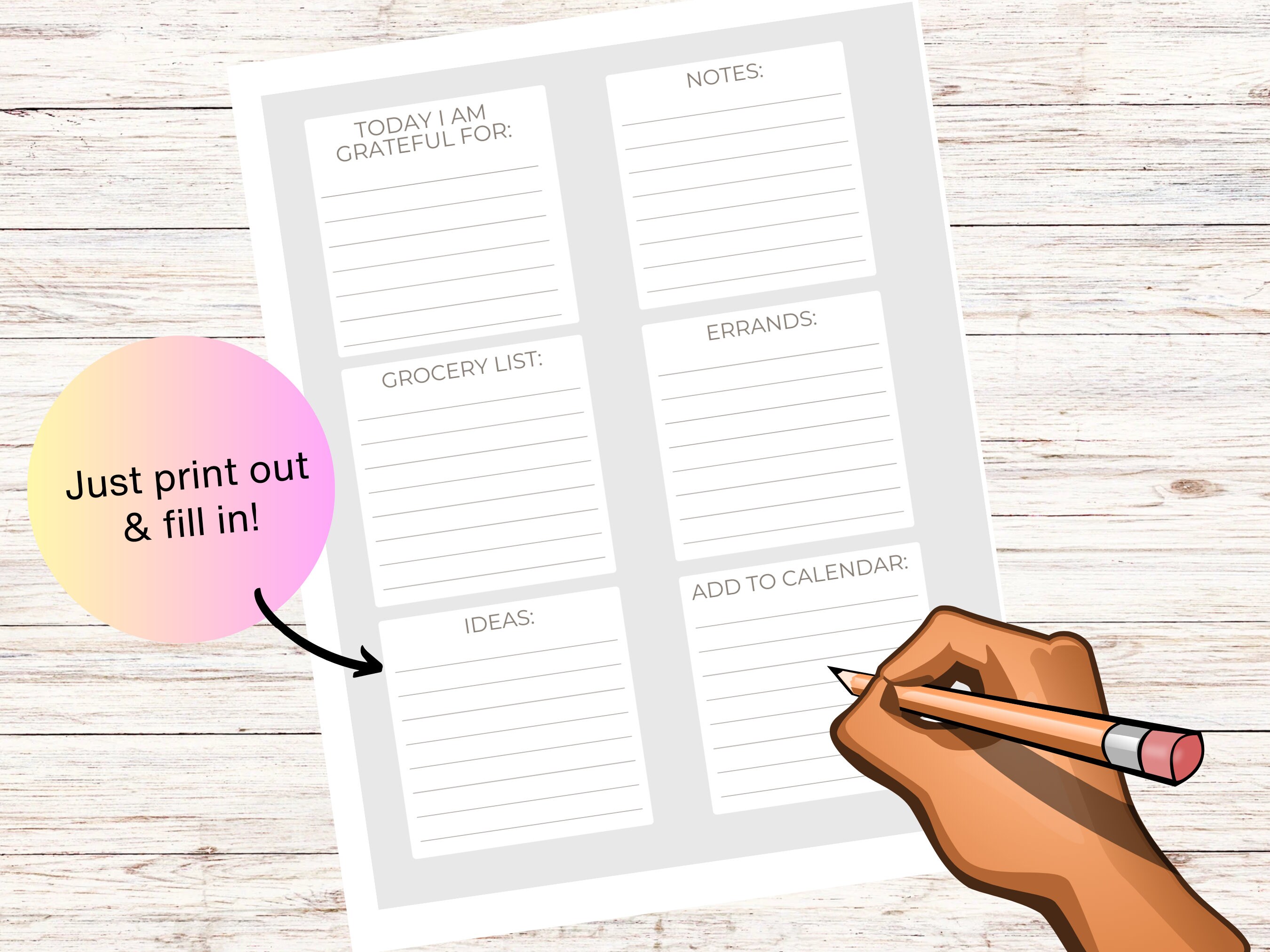 ADHD Printable Sticky Notes - Organizational Notes - Print at Home ...