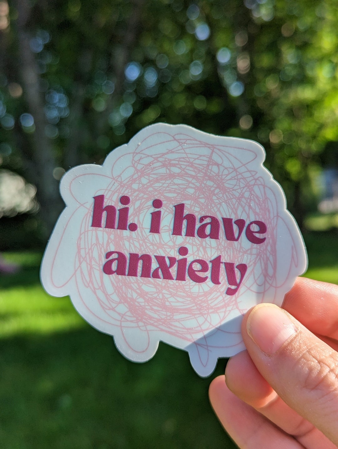 Anxiety Vinyl Sticker - Die Cut Sticker - Water Bottle Sticker - Hi. I ...