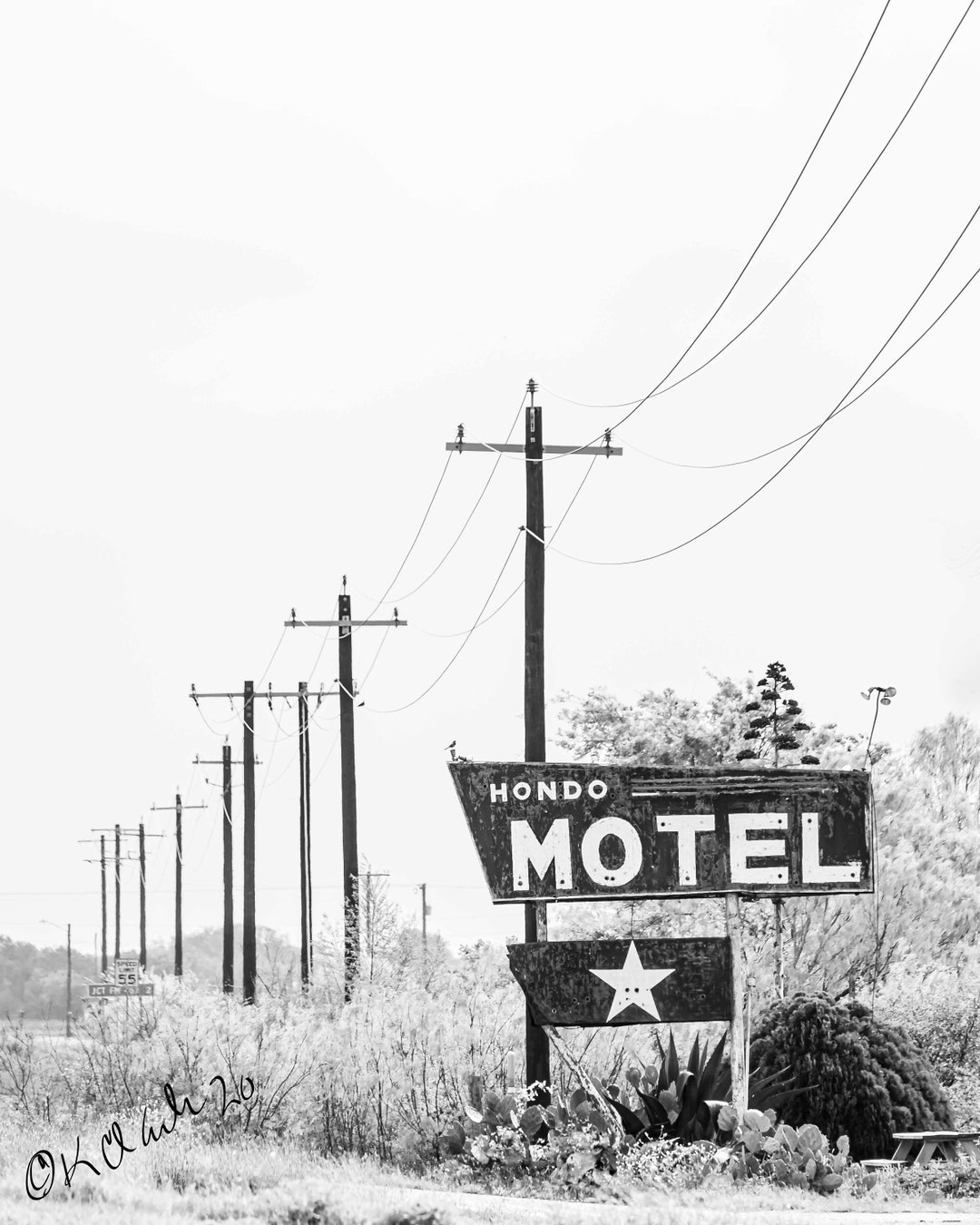 Hondo Motel Fine Art Photography Black and White South Texas Roadside ...