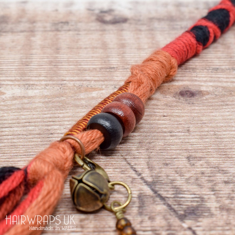 Red Vegan Hair Extension Thick Dread Wrap INFERNO - Etsy