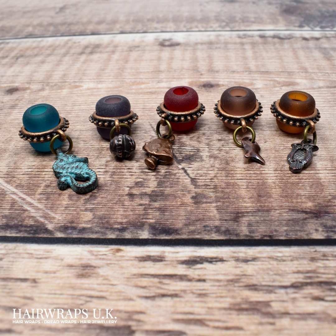 Stacking Loc Beads, Seaglass and Copper Bead Set, Dread Beads With ...