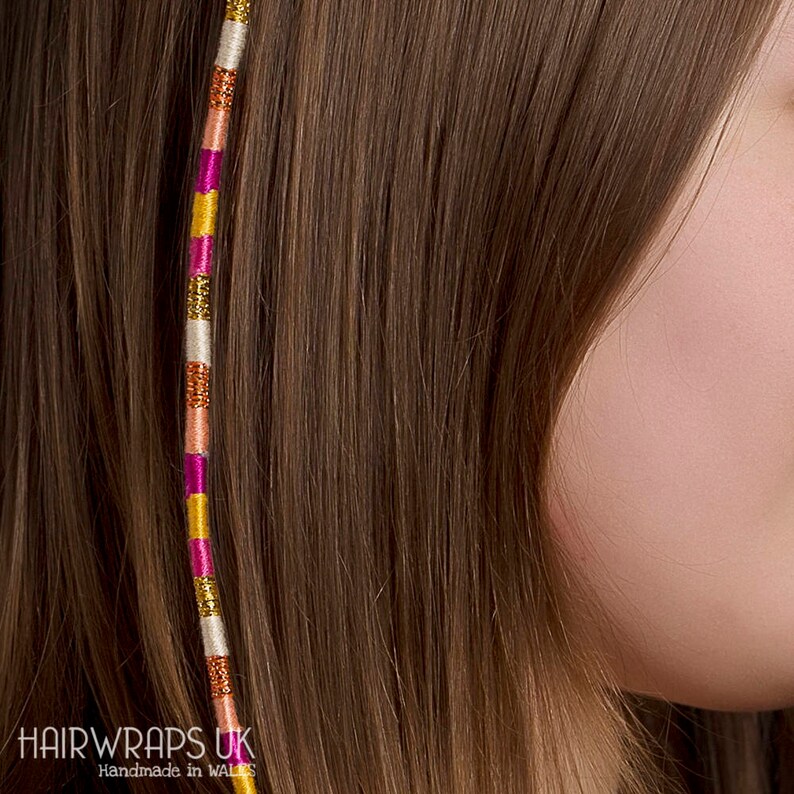 Summer Hair Wrap With Wooden Beads, Cotton Hairwrap, Attachable Boho ...