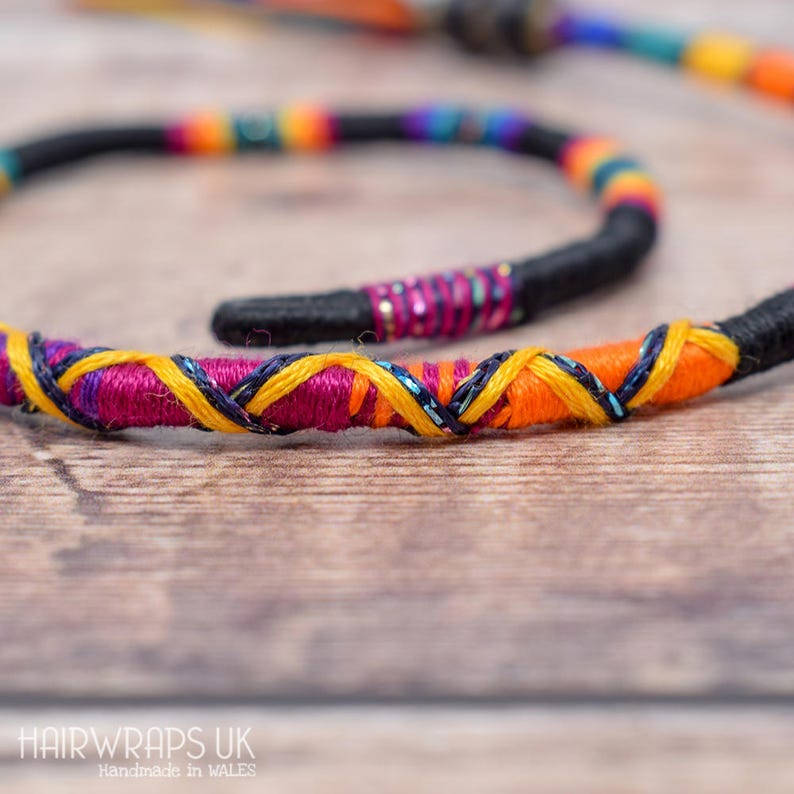 Hairwrap Bohemian hair extension Reusable hair wrap Beaded | Etsy