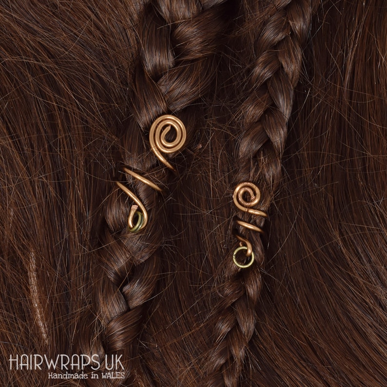 Tibetan Bronze Bell Charm for Hair Plaits, Hand Wrapped Wire Boho ...