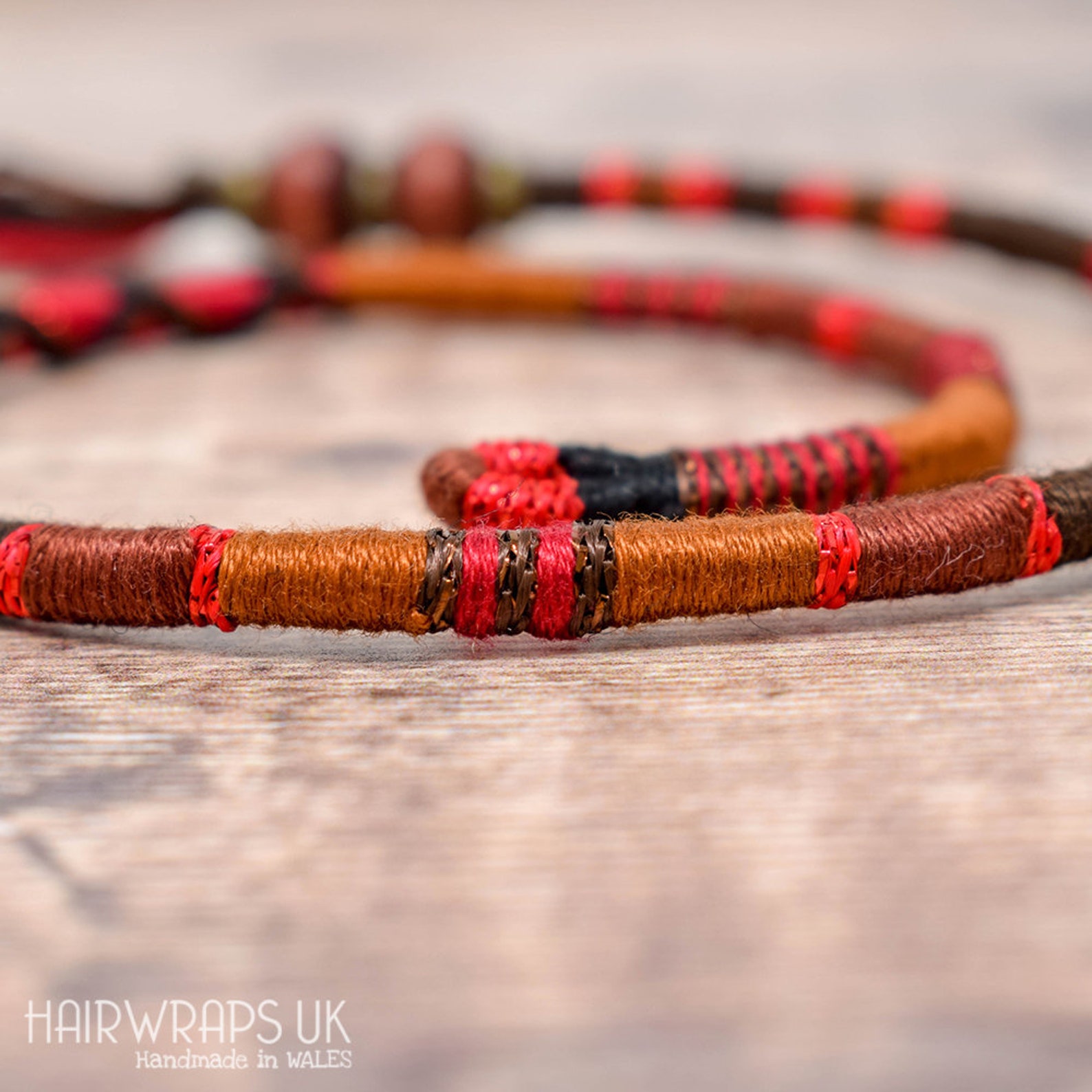 Cotton Hair Wrap Red and Brown Hairwrap Woodland Hair - Etsy UK