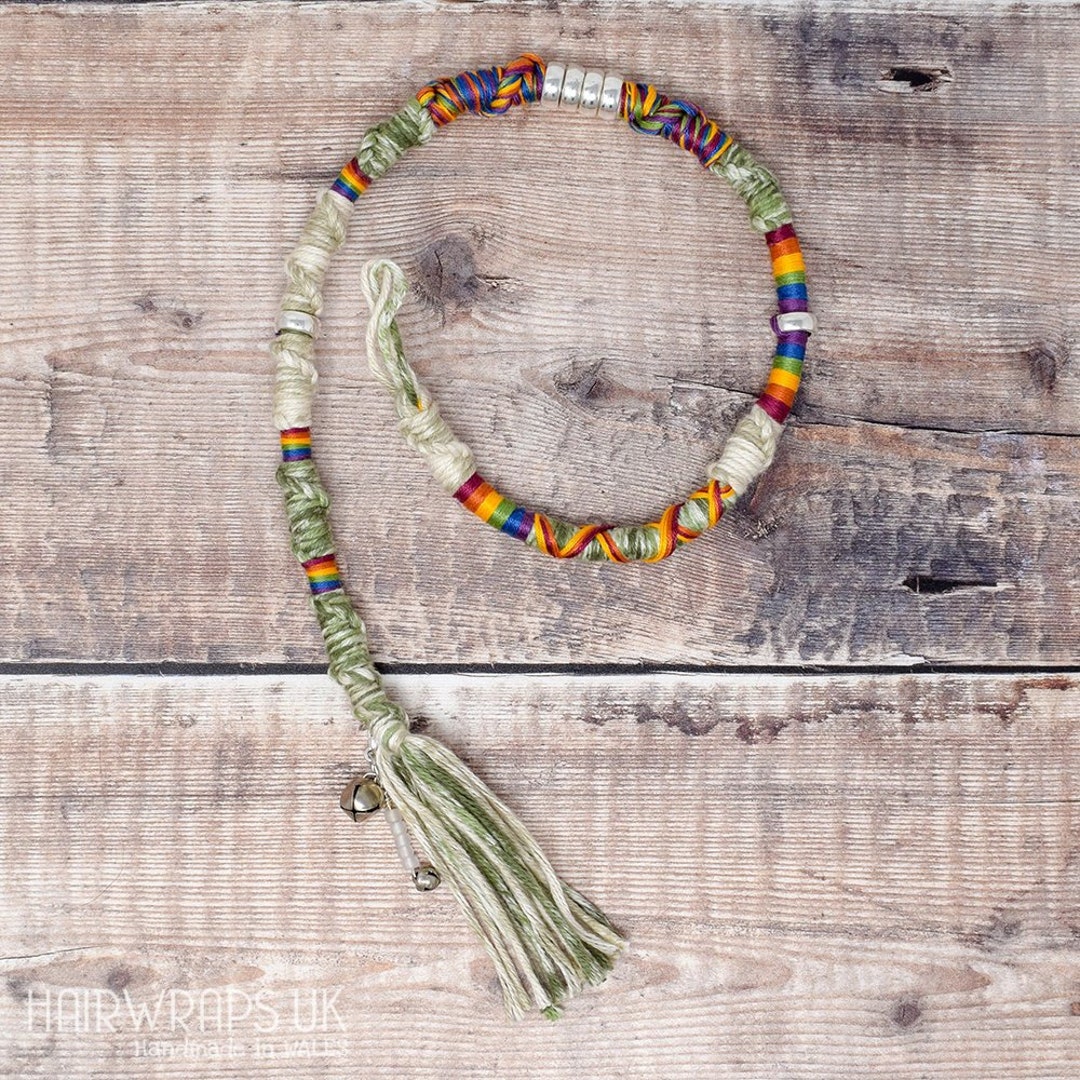 Vegan Rainbow Dread Wrap, Cotton Hair Wrap for Dreads or Natural Hair ...