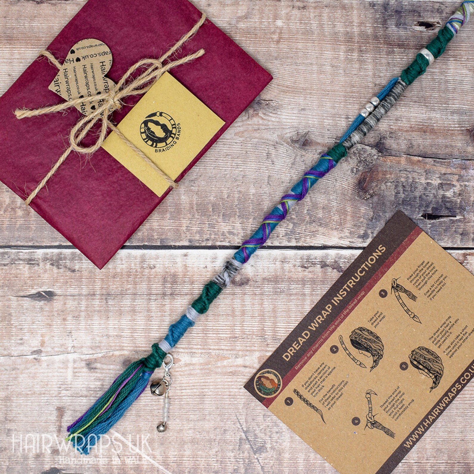 Plastic-free Thick Bohemian Dreadlock Extension EMERALD SHADOW | Etsy