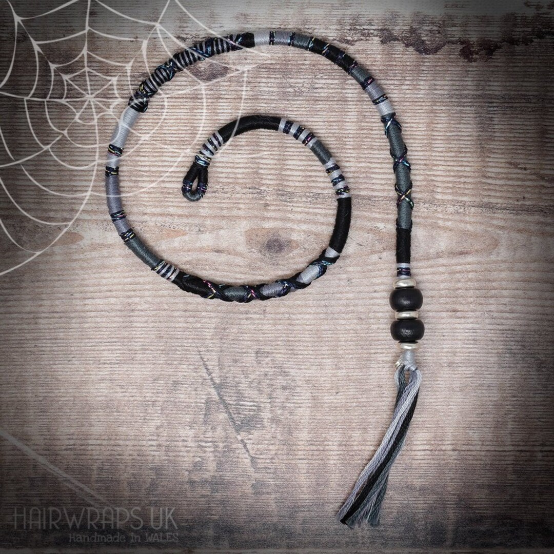 Spooky Hair Accessory, Witch Halloween Party, Black and Grey Hair Braid ...